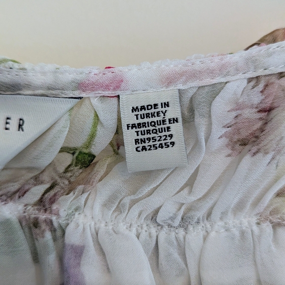 Ted Baker | Tops | Nwt Ted Baker Sheer Floral Blouse Waist Tie Us Size ...